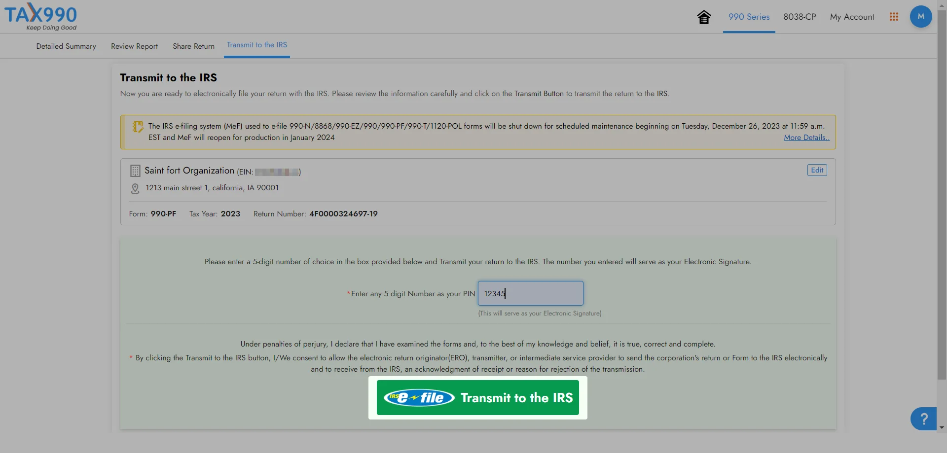 E-file IRS Form 990-PF Online for 2023